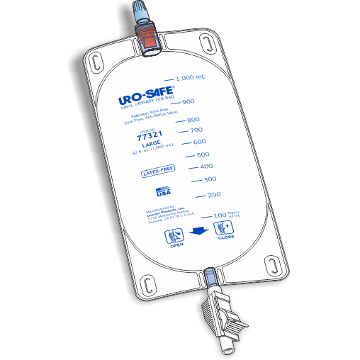Urocare Uro Safe Disposable Vinyl Leg Bag with Thumb Clamp, Sterile, L ...